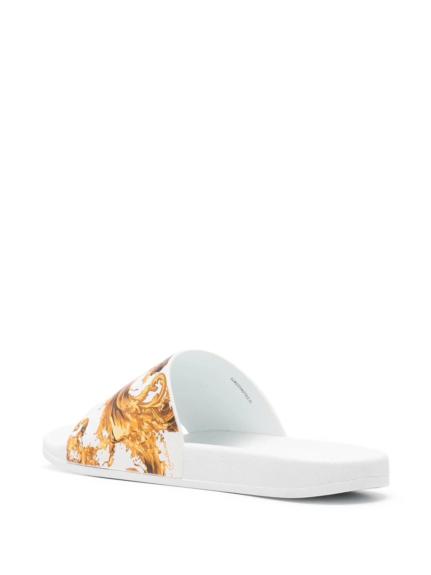 Шлёпанцы Versace Jeans Couture Printed slides, размер 40, white — фото 1