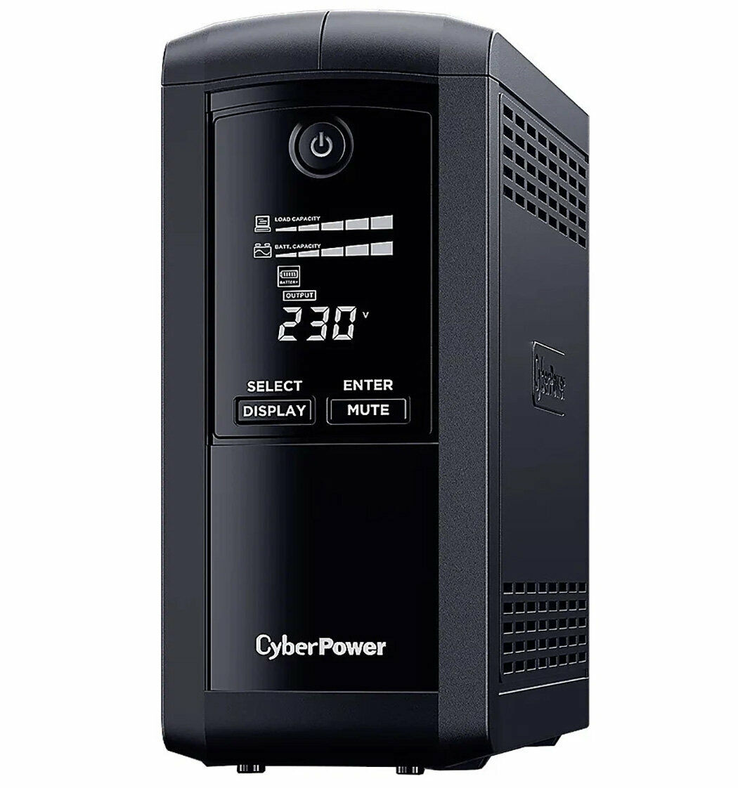 Источник бесперебойного питания (ИБП) CyberPower VP1000ELCD, 1000 В·А, 550 Вт, 4 розетки Schuko, линейно-интерактивный