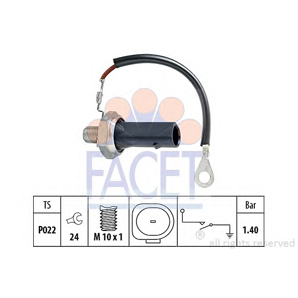 FACET 7.0167 (06E919031) датчик давления масла\ Audi (Ауди) a4 / a6 2.4-3.2i 04