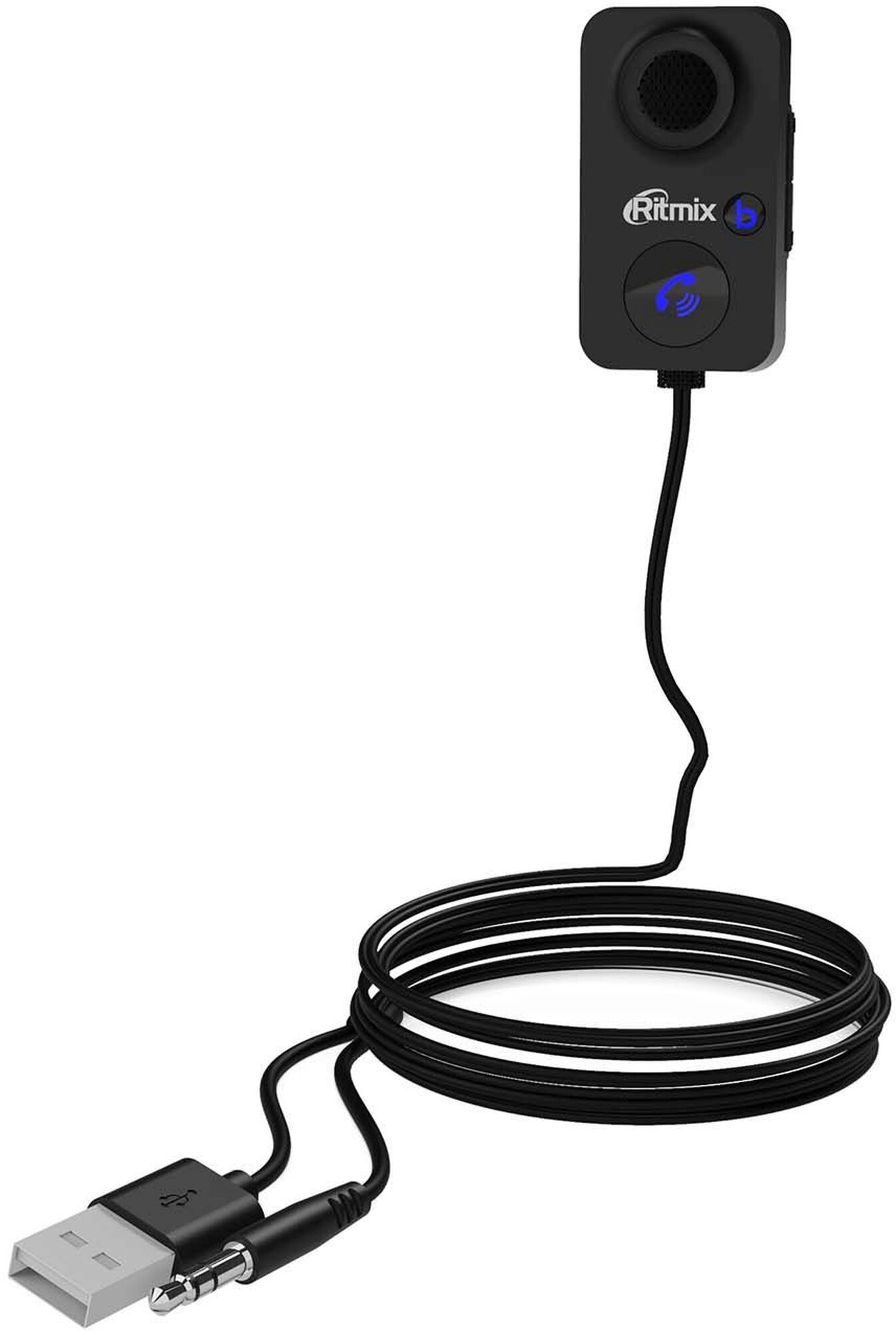FM-модулятор автомобильный Ritmix BTR-100, черный, Bluetooth