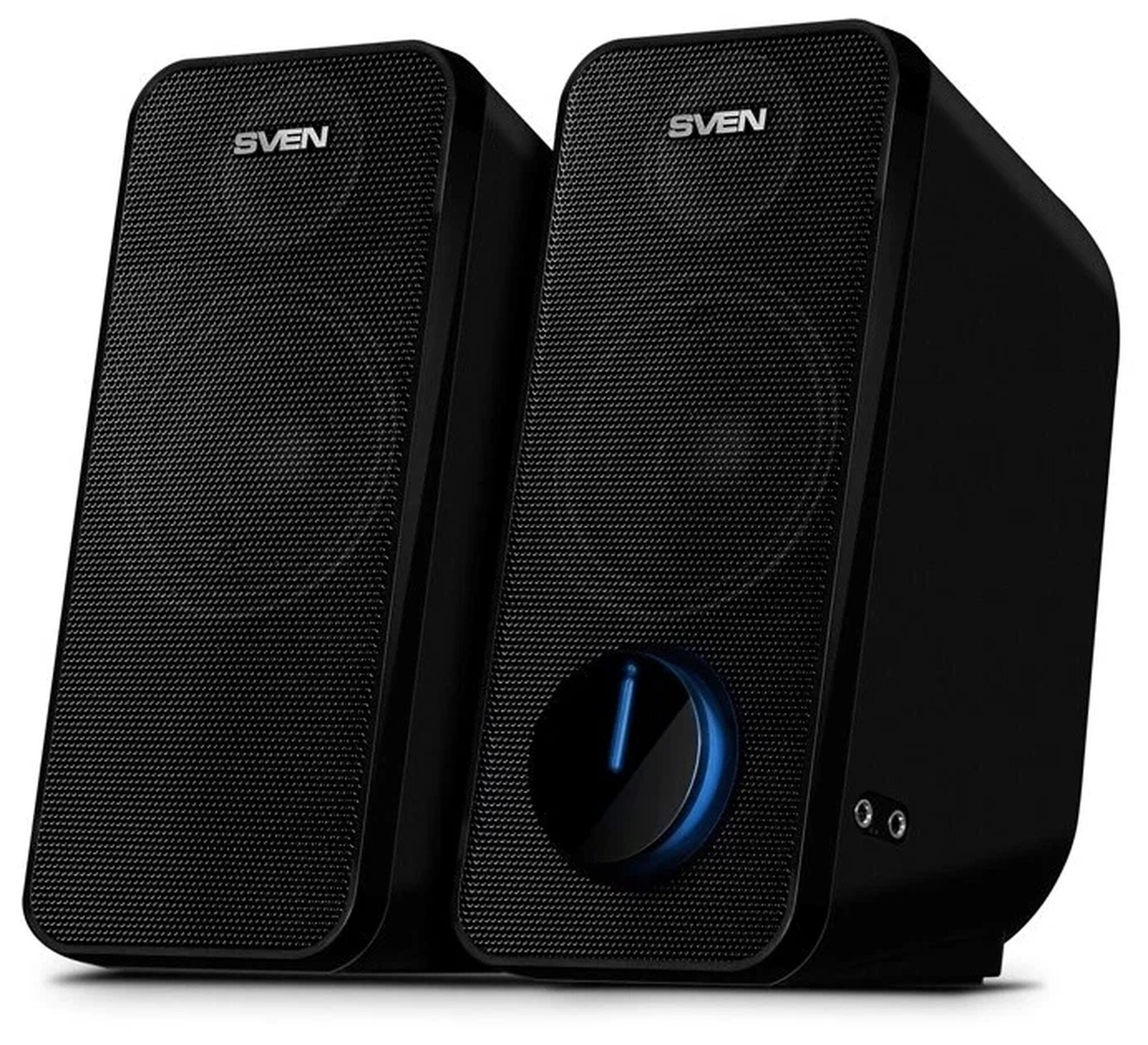 Колонки SVEN 470, 12 Вт, 2.0, фазоинвертор, подсветка, USB, черные