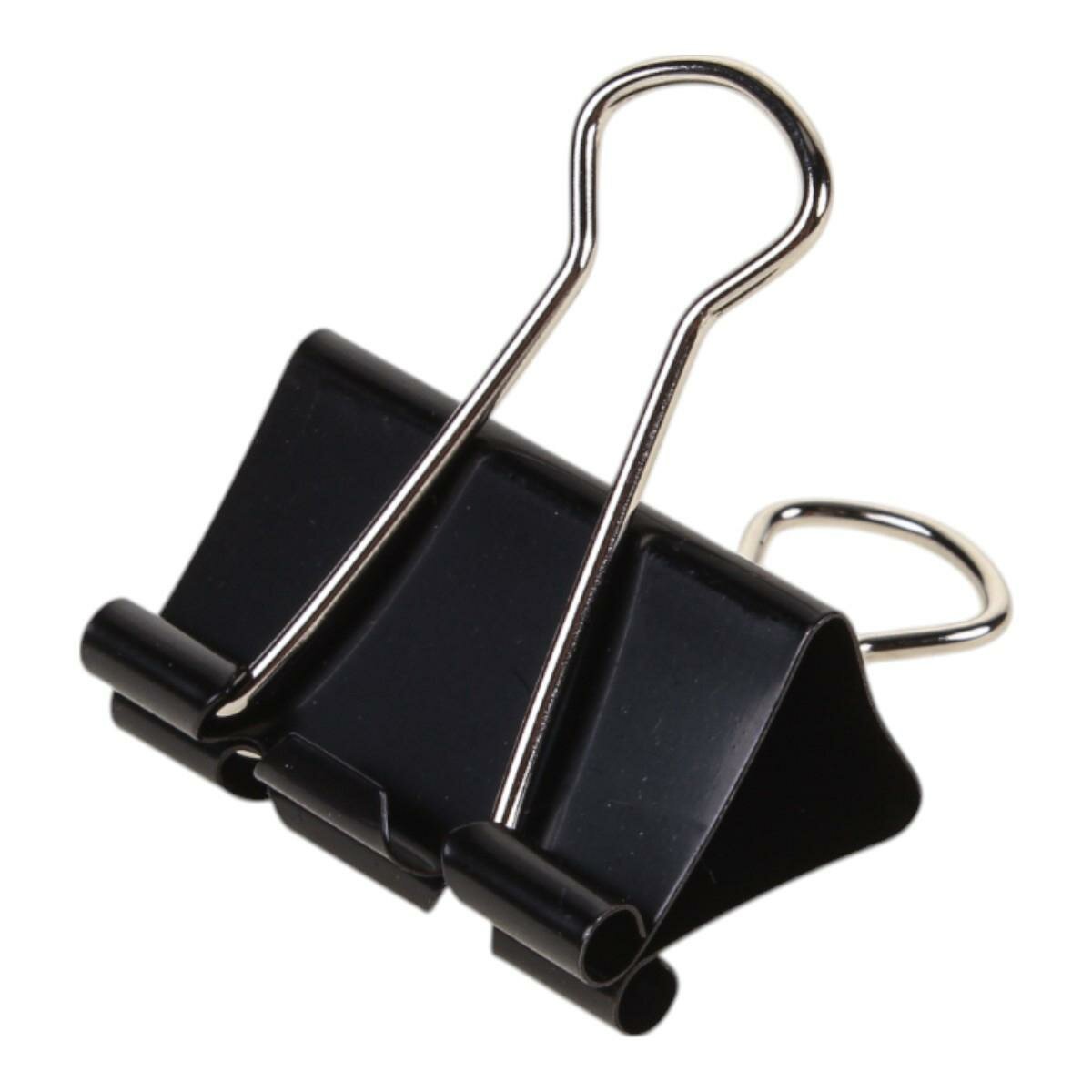 Зажимы для бумаг 32мм, черные, 12 штук, надежное крепление, картонная упаковка