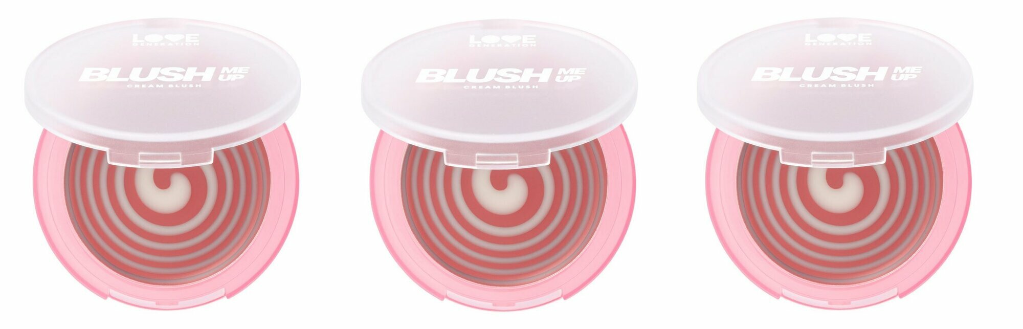 Румяна Love Generation кремовые для лица Creamy Blush Blush Me Up, тон 03 Hypnotised - темный ягодный, 2.7 гр - 3 штуки