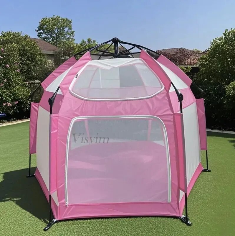 Вигвам детский Розовый цвет для детей 3-6 лет, размер 1500 мм. Переносная палатка