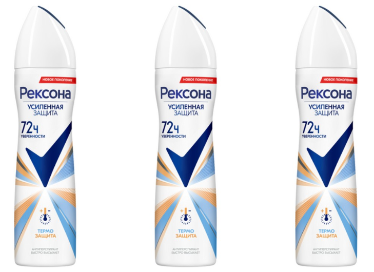 Антиперспирант Рексона Motionsense Термозащита, спрей, 150 мл, 3 шт.