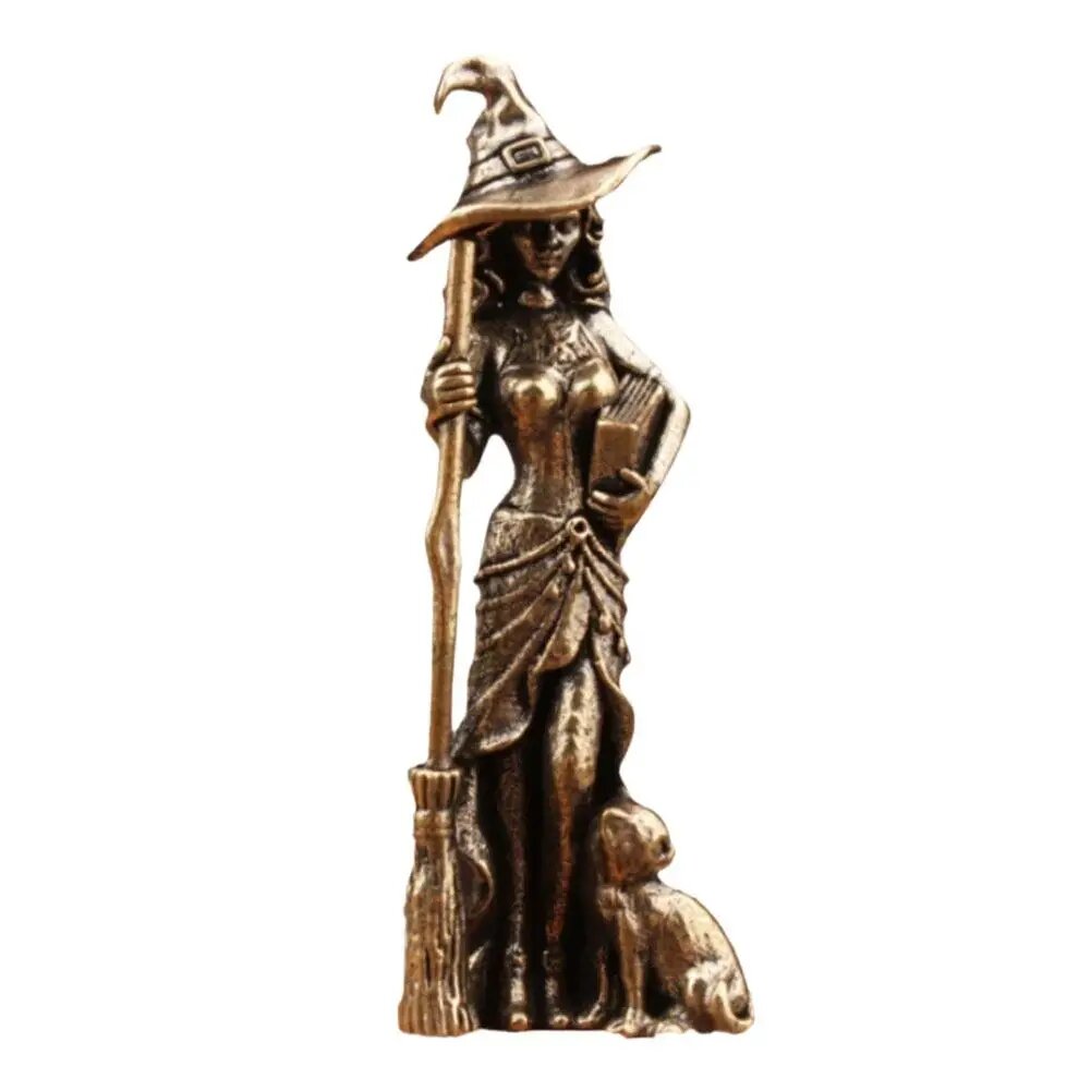 Фигурка ведьмы с собакой, бронза, 1PCS
