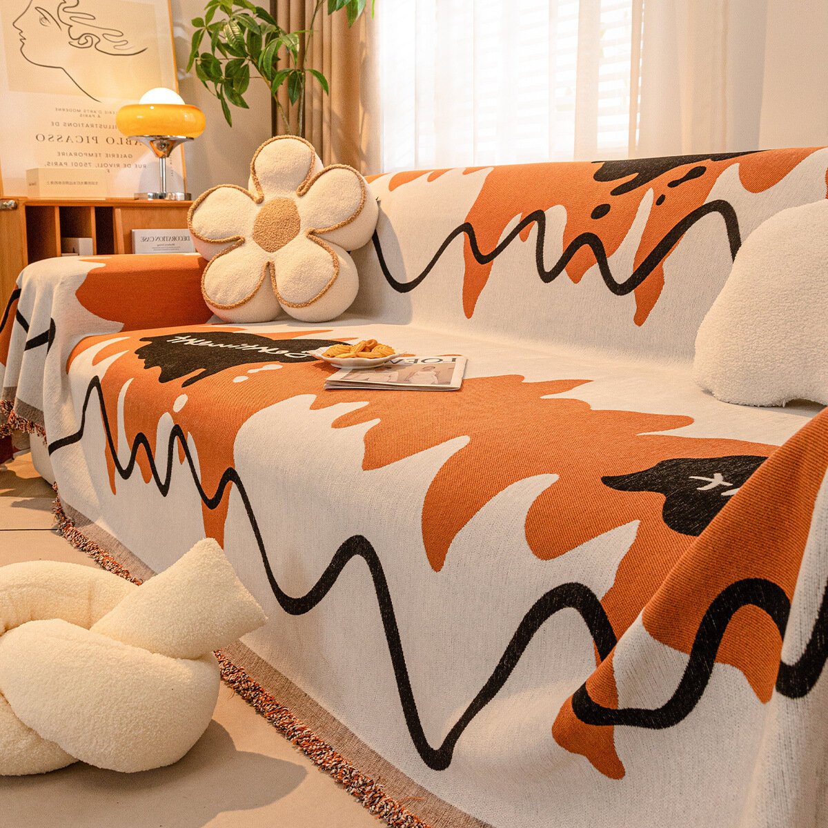 Прочный чехол для дивана, пригодный для машинной стирки, подходит для всех сезонов, цельный чехол для дивана, чехол для дивана с защитой от царапин от кошек.