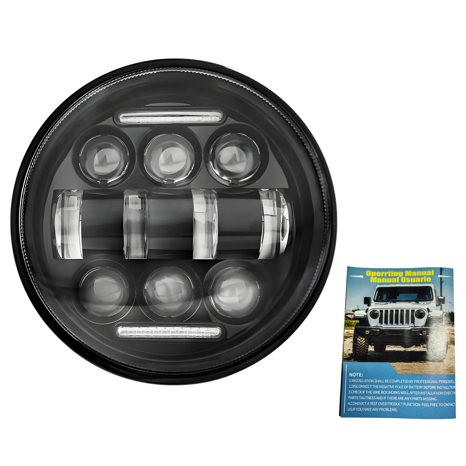 Круглая светодиодная фара мотоцикла 5.75 дюйма, дальний/ближний свет белый, ДХО, дополнительная лампа