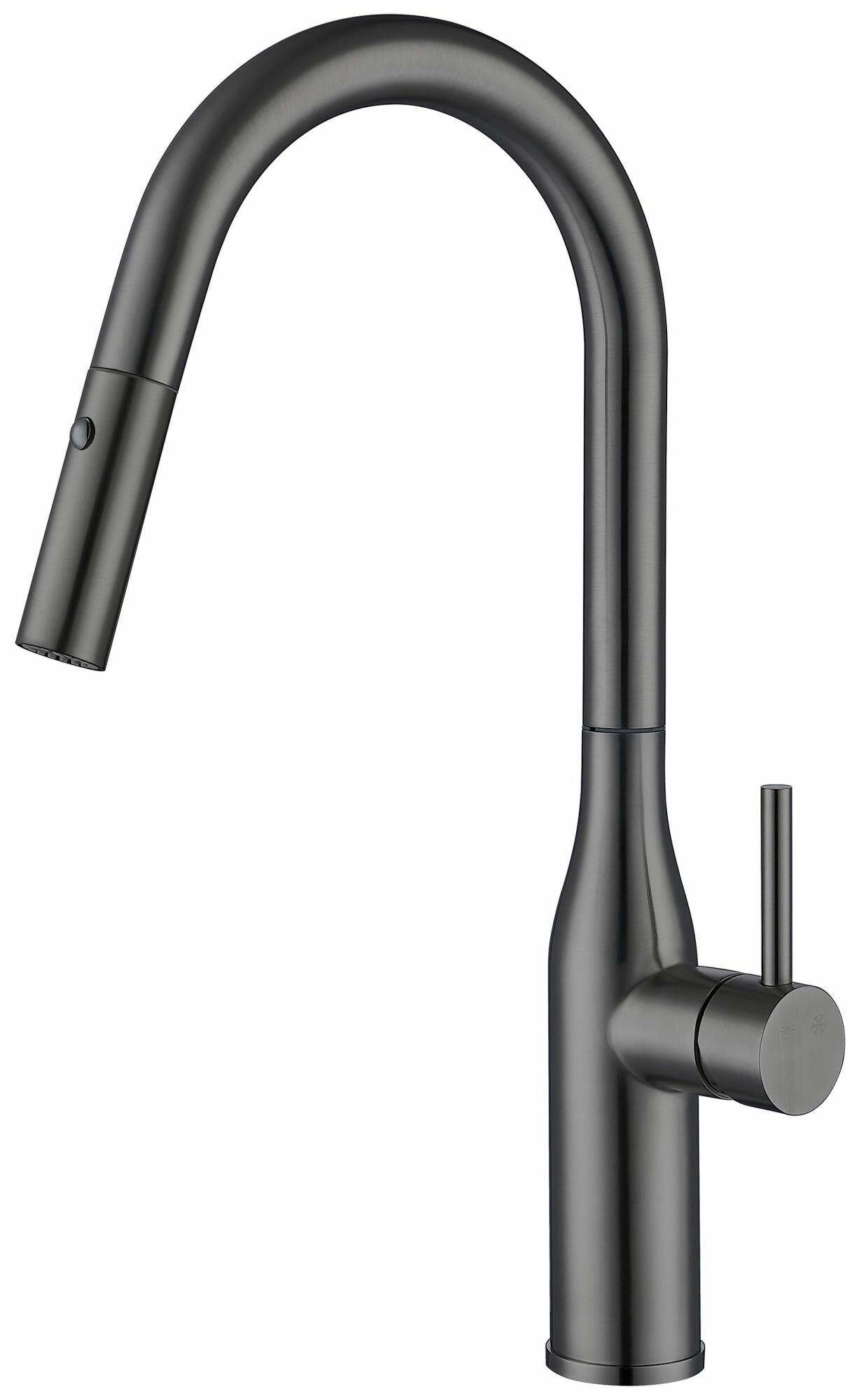 Смеситель для кухни с выдвижной лейкой Gappo G4398-41, оружейная сталь