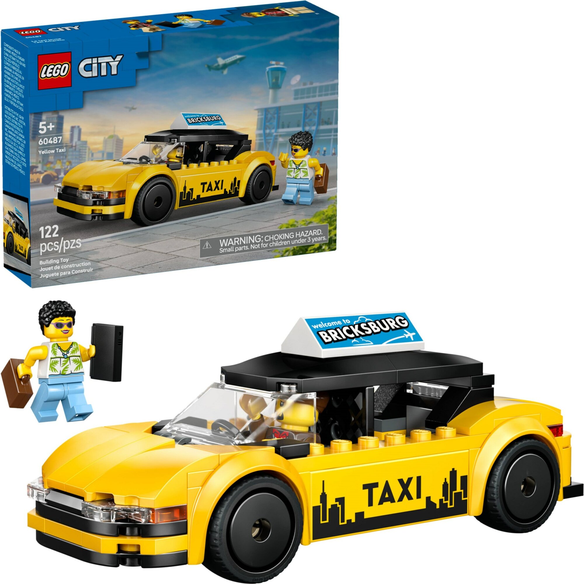 Конструктор LEGO City 60487 Желтое такси, 122 детали, от 5 лет