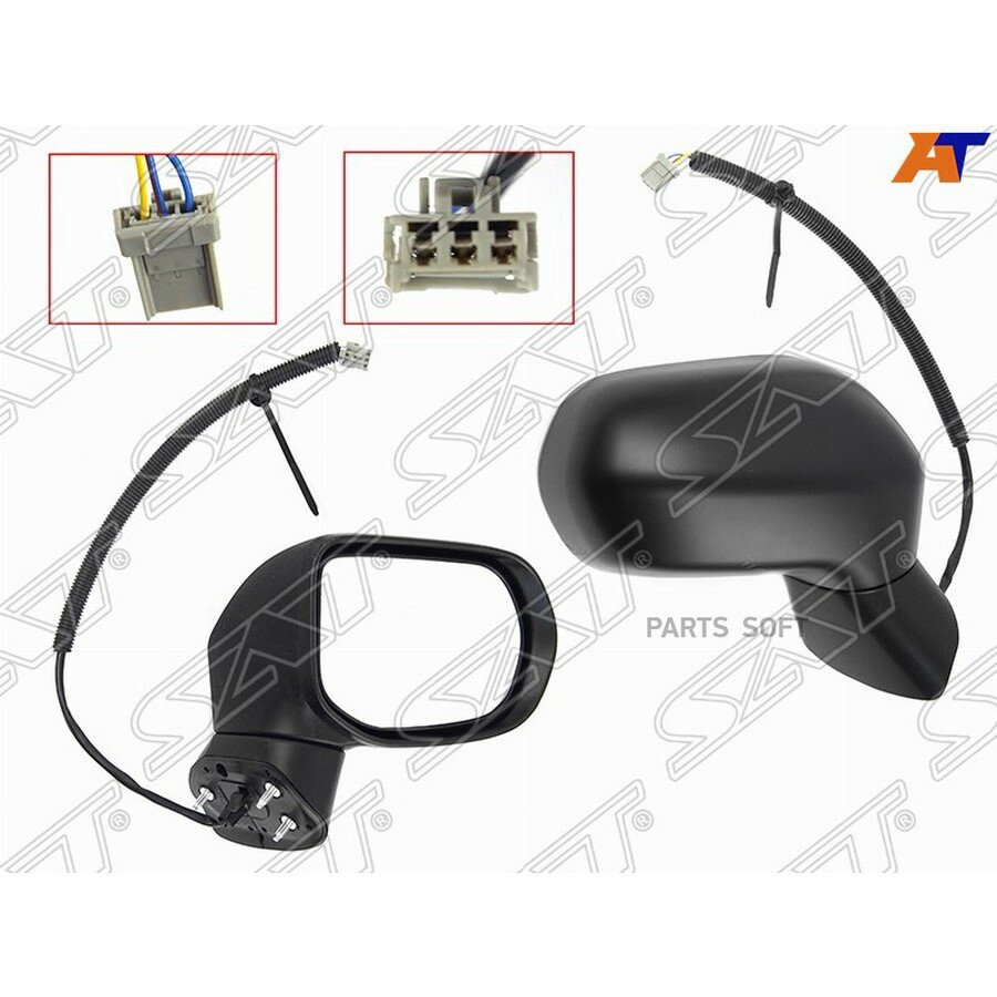 Зеркало Honda Civic 05-12 (Справа/ Регулировка/ 3 контакта) SAT ST-HD09-940-1 | цена за 1 шт