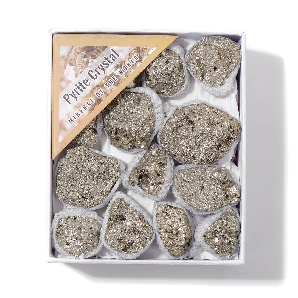 Набор кристаллов Пирита, металл: 2. Pyrite