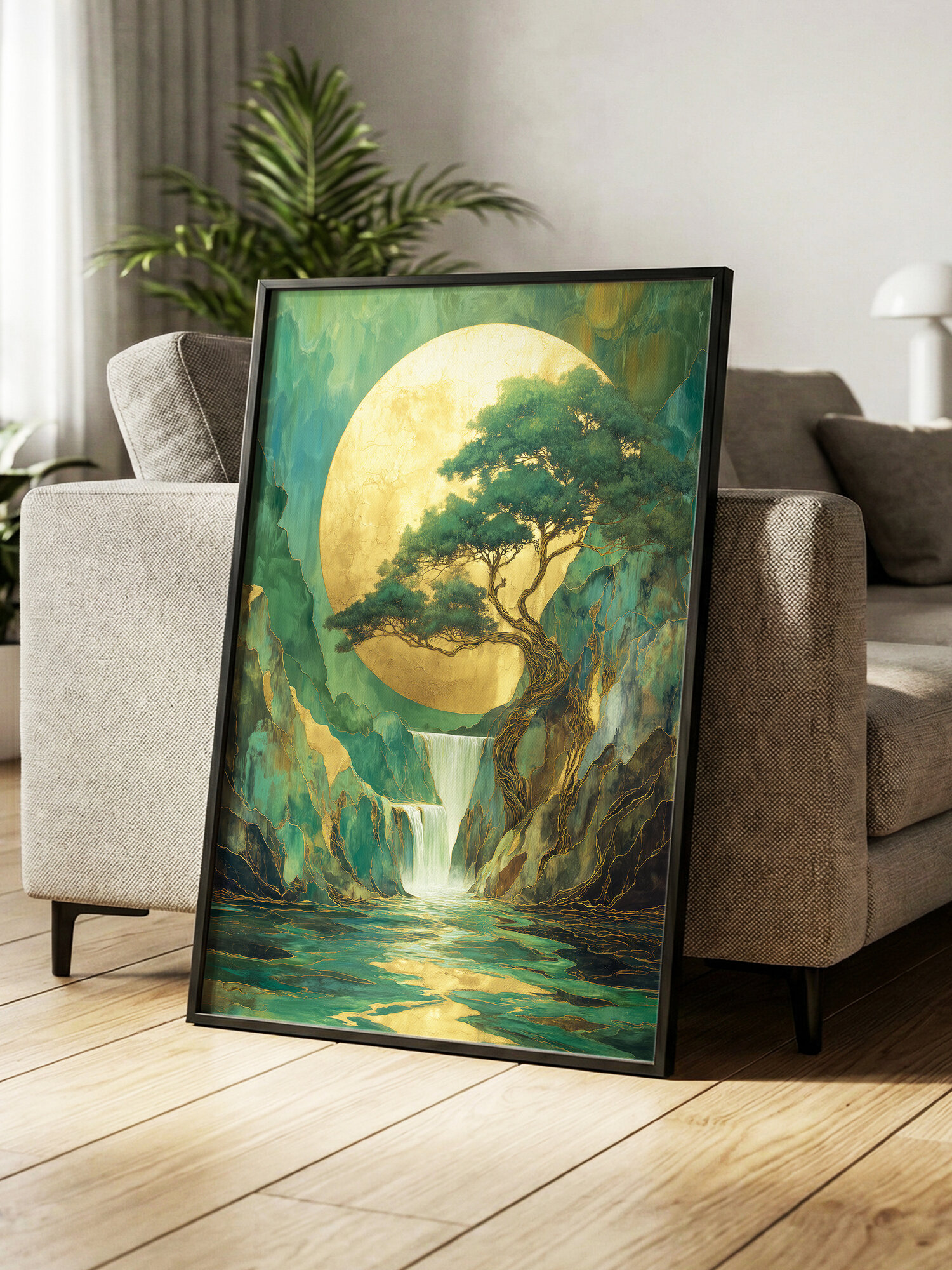 Картина в тёмной раме Postermarket "Дерево" на холсте в раме, 50x70 см