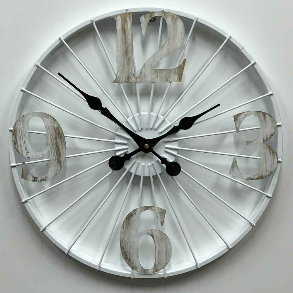 Настенные часы GALAXY DM-60 White PG с золотистой патиной, 50см, из металла