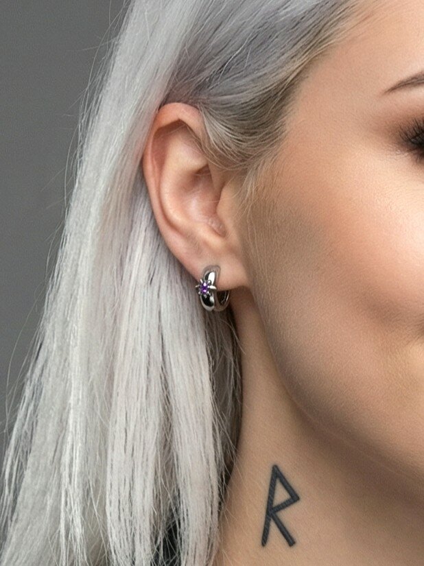 Серьги конго, славянский оберег, фианит