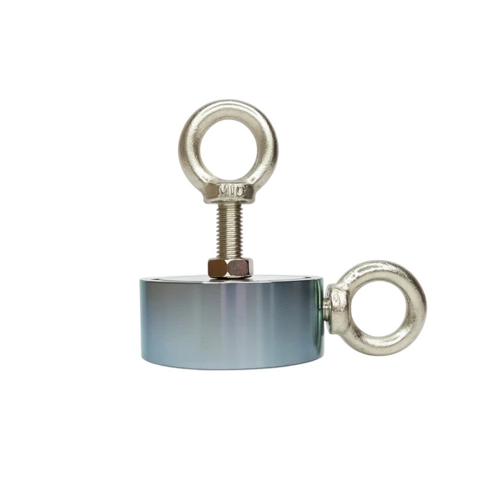 Двухсторонний поисковый, неодимовый, магнит, F150х2, серебристый