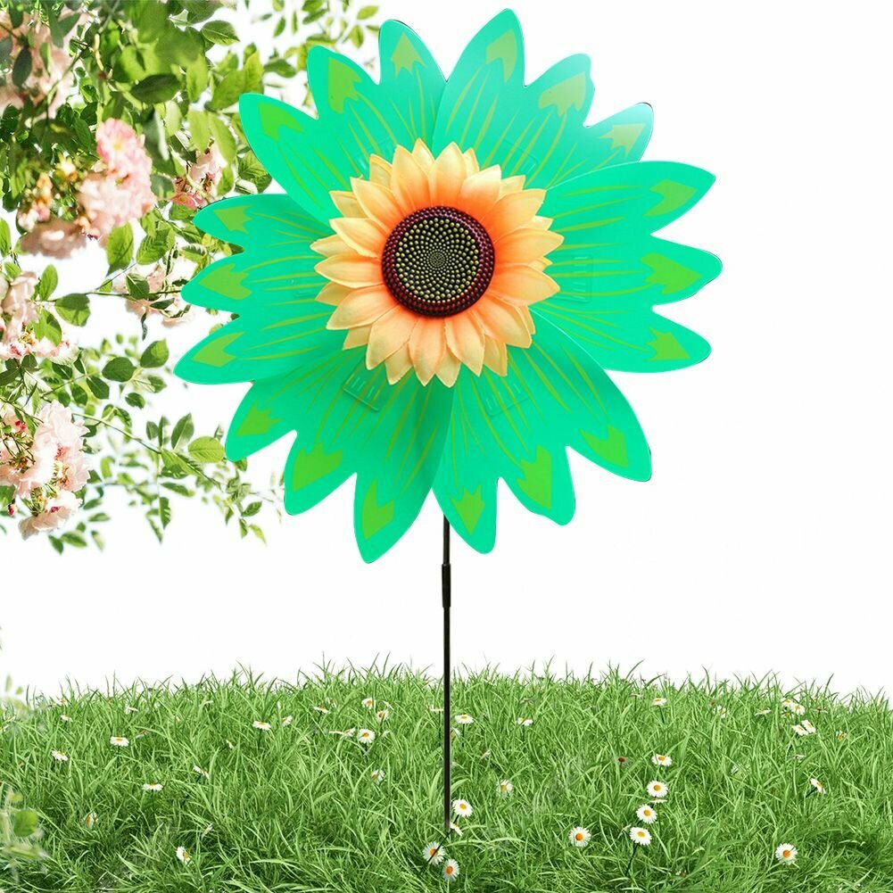 Декор в форме подсолнуха с ветряком, для сада и двора