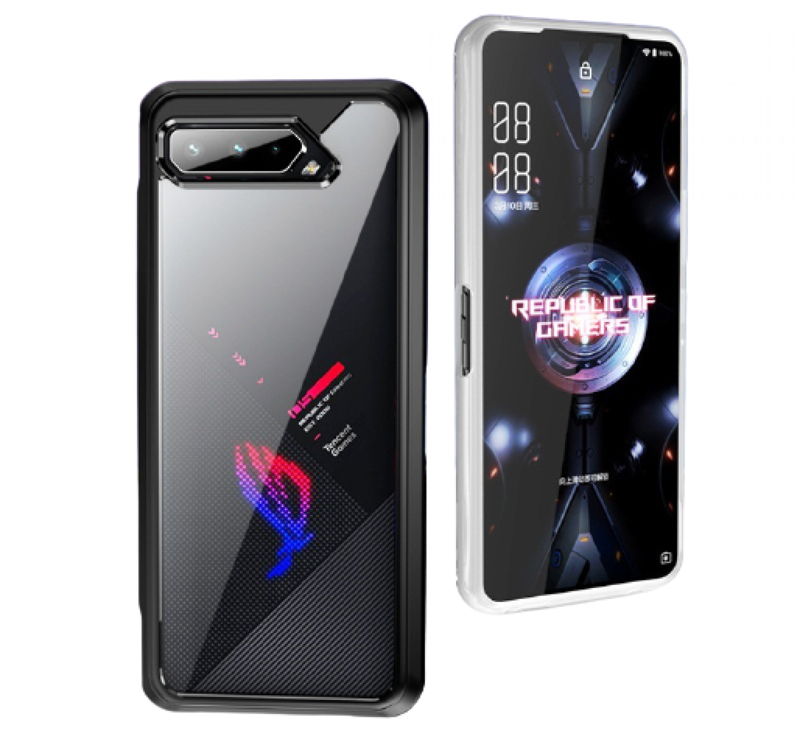 Задняя панель-чехол MyPads для Asus ROG Phone 5s прозрачный силикон с черной окаемкой