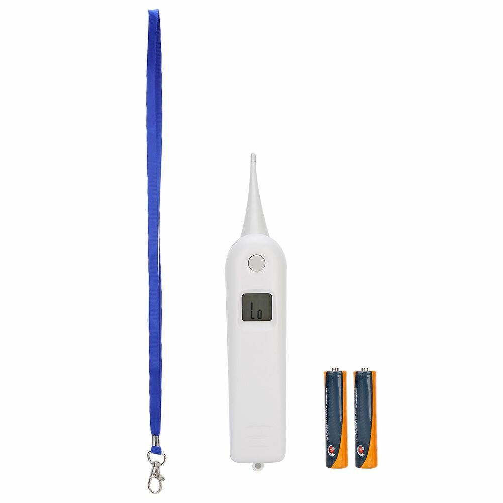 Электронный термометр для скота с ЖК-дисплеем, белый