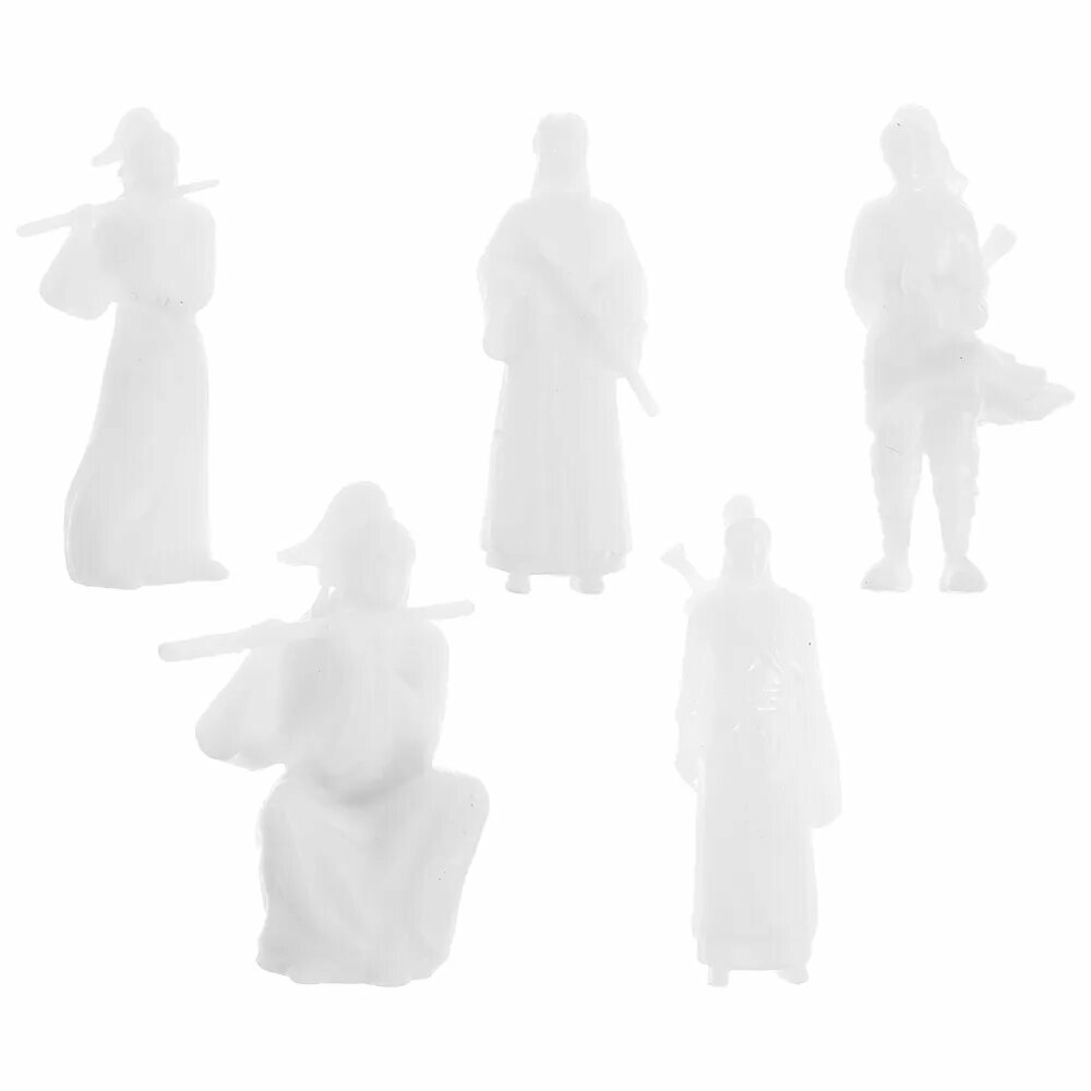 5 Штук Миниатюрные Статуэтки Древнекитайских Фигур Для Микроландшафта Бонсай И Оформления Рабочего Стола 3.00X1.00X0.70Cm