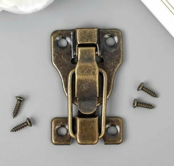 Замок для шкатулки (комплект из 3 предметов) 5,8x4x1 см из античной бронзы-аксессуары для металлических шкатулок