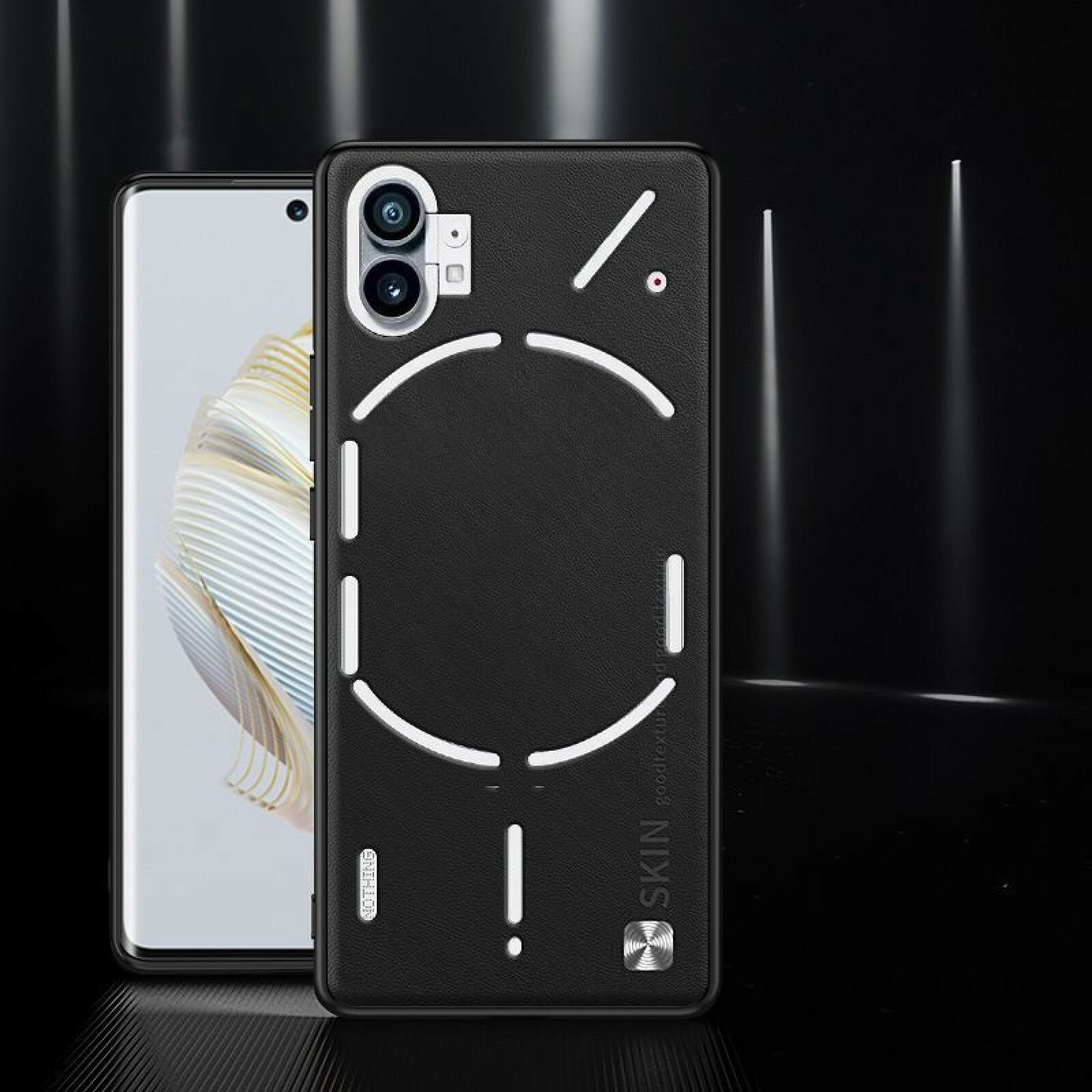 Чехол накладка MyPads для Nothing Phone 1 из искусственной кожи, черный