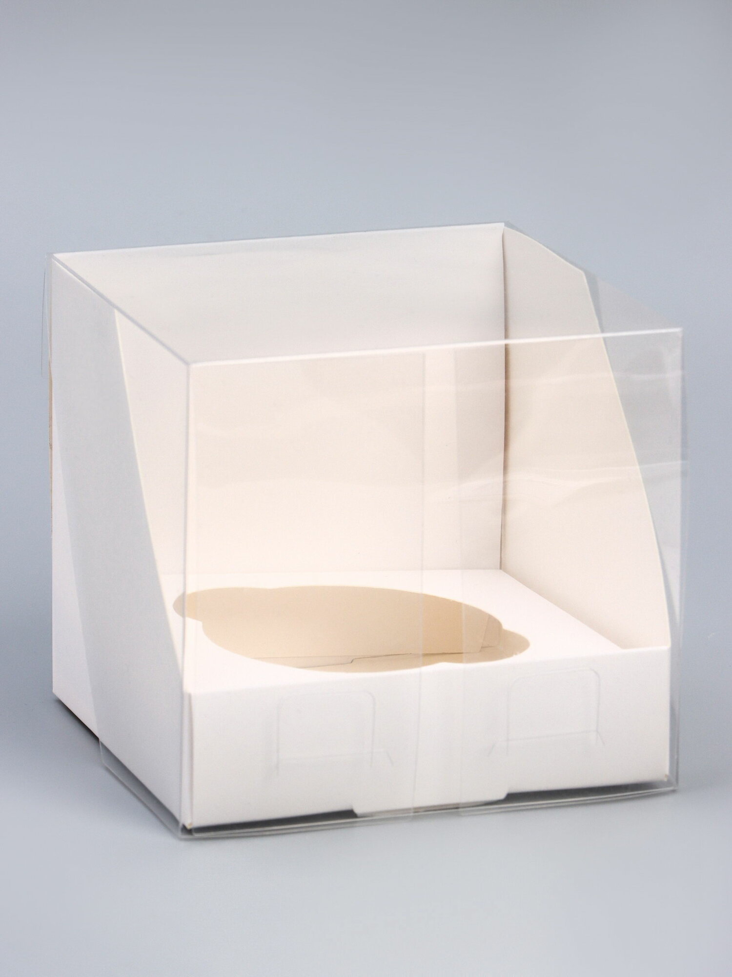 Коробка для 1 капкейка с прозрачной крышкой, 10.5x10.5x10 см, кондитерская упаковка, 5 шт.