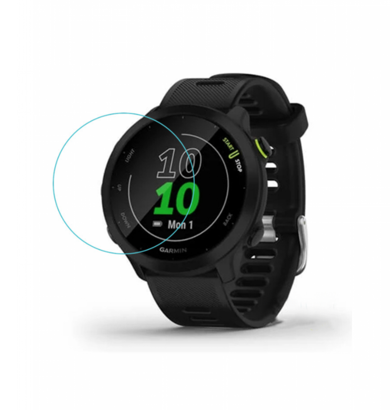 Защитное противоударное стекло MyPads для смарт часов Garmin Forerunner 55 с олеофобным покрытием