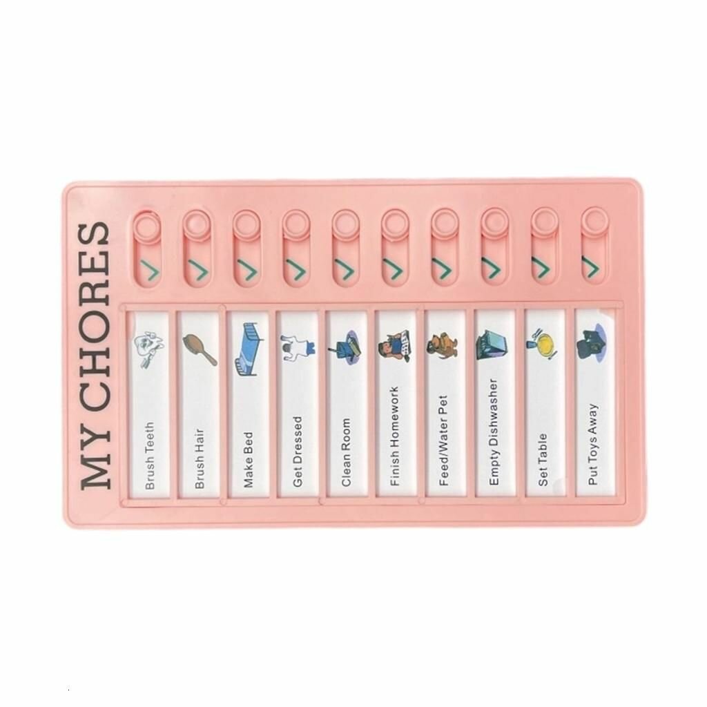 Повторно используемая доска для ежедневного расписания, Английская версия розового цвета