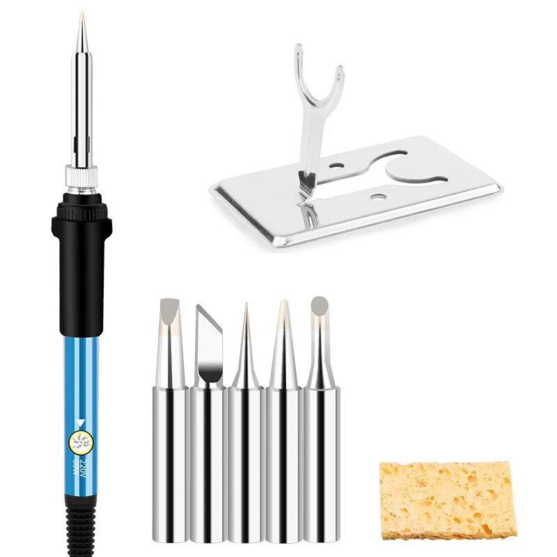 Паяльник для выжигания по дереву с керамическим нагревателем и подставкой 1 предмет бирюзовый