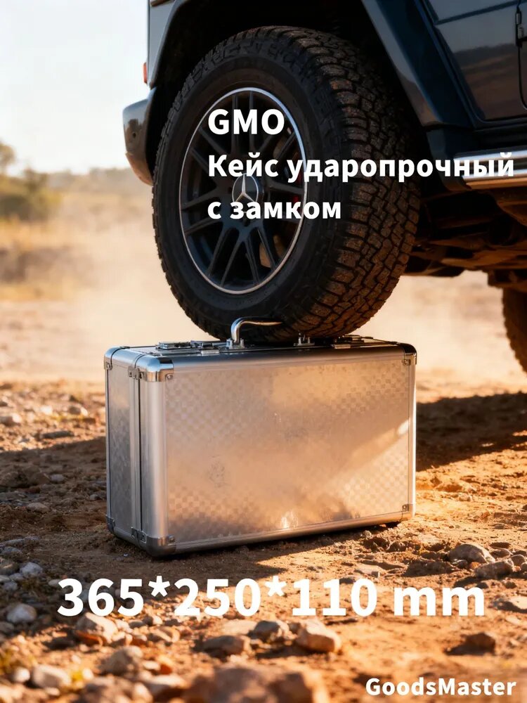 GMO Кейс ударопрочный алюминиевый кейс с замком для хранения инструментов 365*250*110 мм