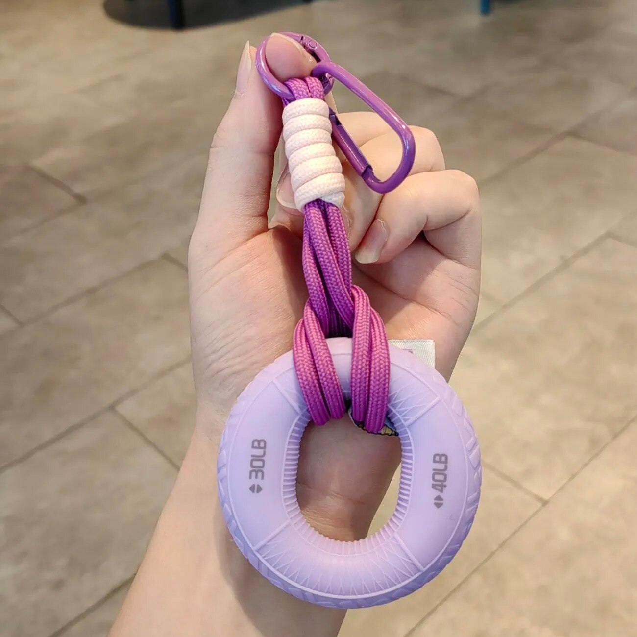 Кистевой эспандер-брелок — кольцевой, для тренировки пальцев и реабилитации, TPR, снимает стресс, подарок purple