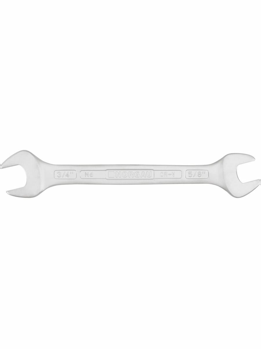 Гаечный ключ дюймовый рожковый NORGAU Industrial двусторонний, 5/8x3/4, HРM High precision machining