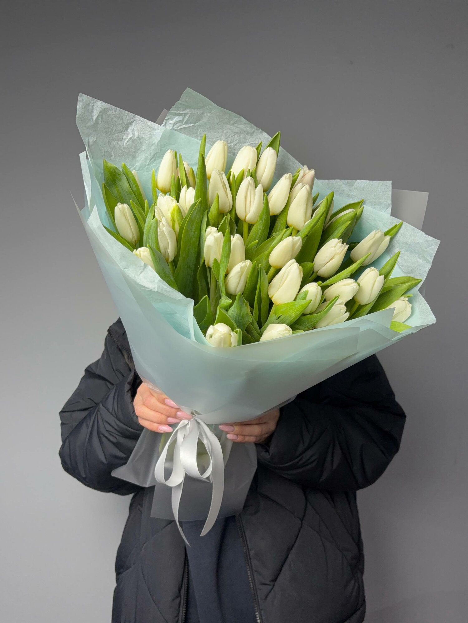 Облако в руках: 35 белых тюльпанов – FRESH FLORA купить свежие цветы с доставкой