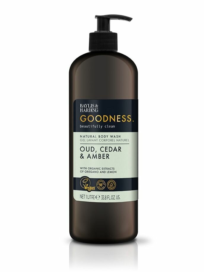 Baylis & Harding, Goodness Oud, Cedar & Amber, Гель для душа, 1000 мл