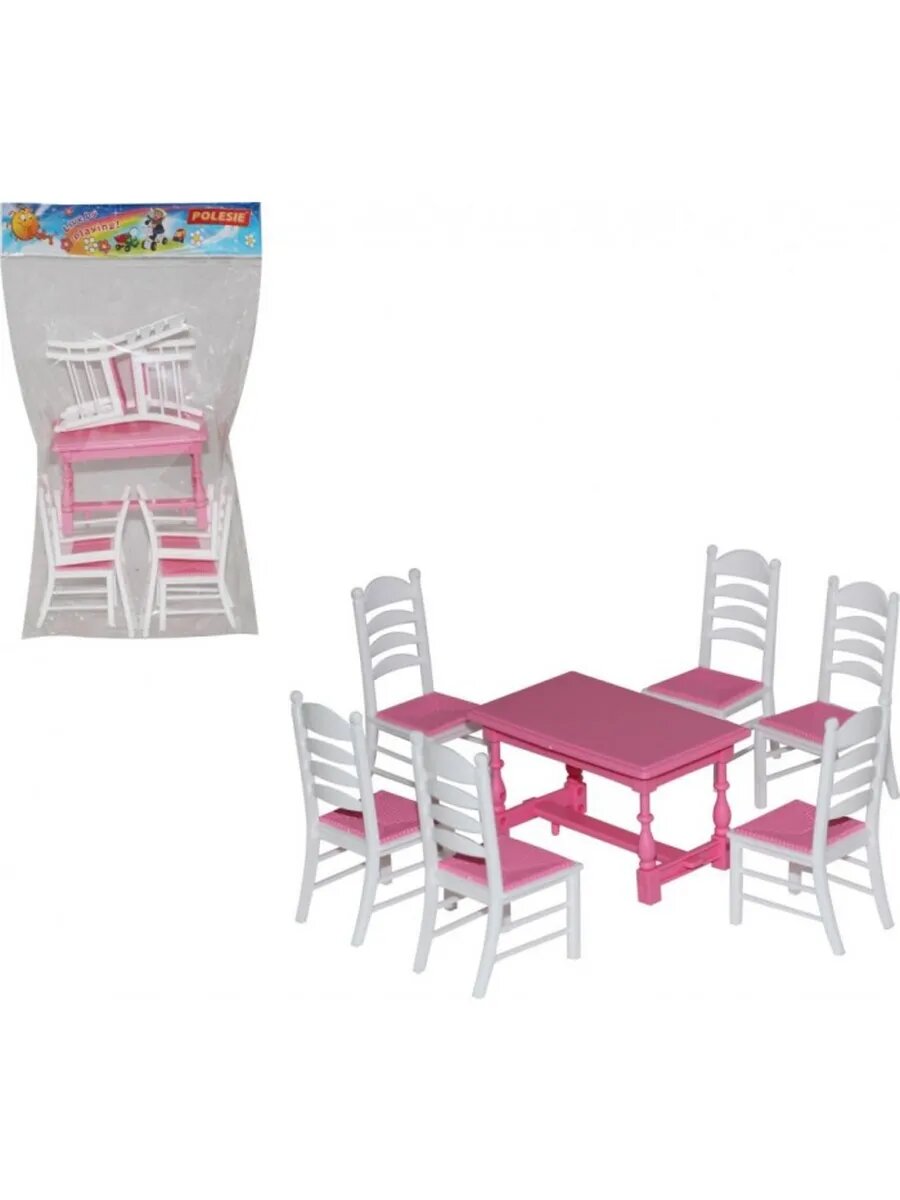 Набор мебели для кукол №6 (7 элементов) (в пакете)