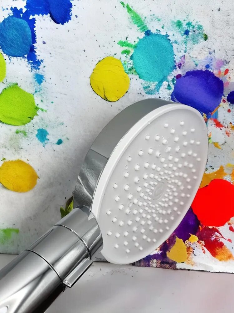 Лейка для душа Booster Hand Shower круглой формы пластик хром ручной душ — фото 1