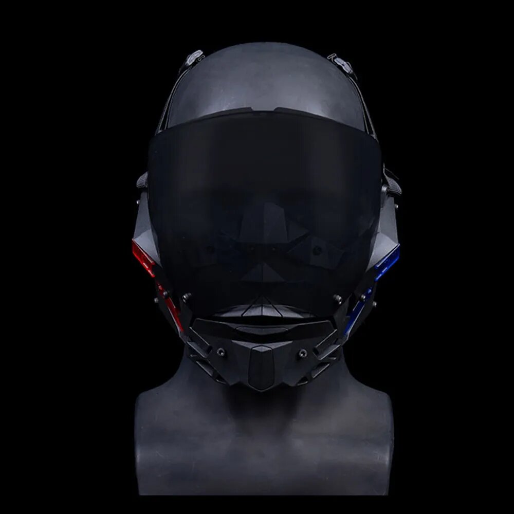 Маска для страйкбола Dark Night WOSPORT MA-152-E-BK с регулировкой размера, визором — фото 1
