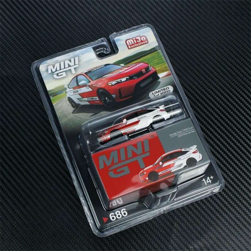 MINI GT x Majorette, литая коллекционная машинка 1:64(686-Хонда Civic Type R красный)
