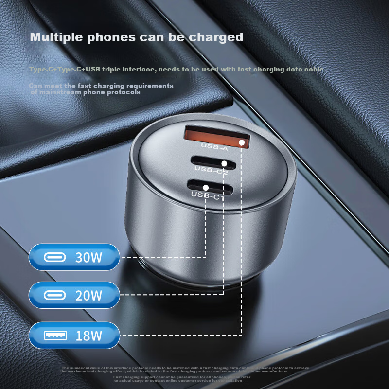 Автозарядное устройство BOSCH SC500 с быстрой зарядкой 50 Вт и двумя USB-портами Цвет：Быстрая зарядка 50 Вт с