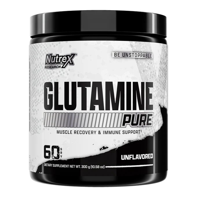 Л-Глютамин Nutrex Glutamine Pure, порошок 300г / Аминокислота / Спортивное питание для спортсменов, мужчин и женщин