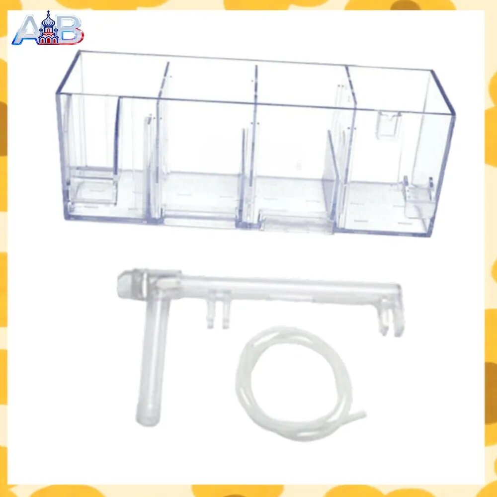 Компактный внешний навесной аквариумный фильтр-бокс с отсеками для наполнителей, бесшумная работа, с шлангом и регулятором потока, для очистки воды в емкостях до 50 литров.