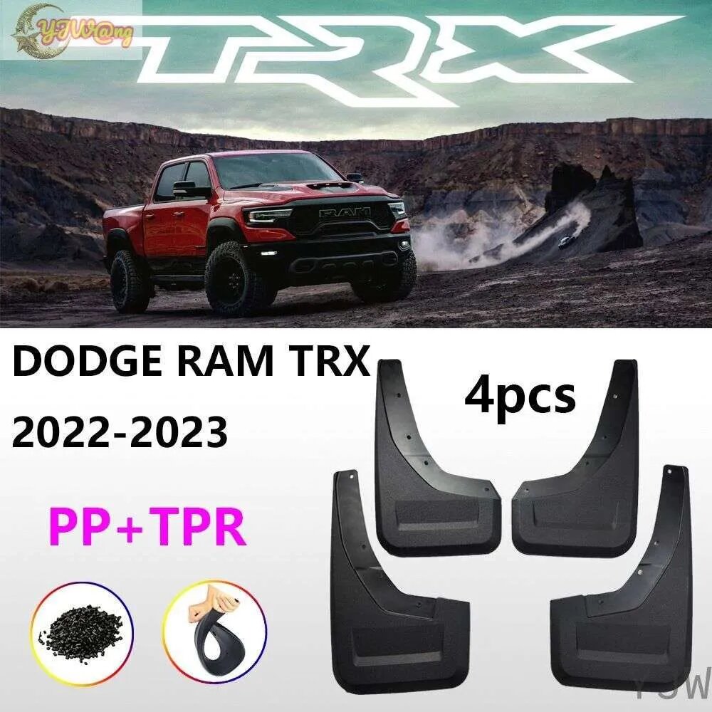 Брызговики для Dodge Ram TRX 2022-2023 PP+TPR Комплект 4 шт. Защита кузова
