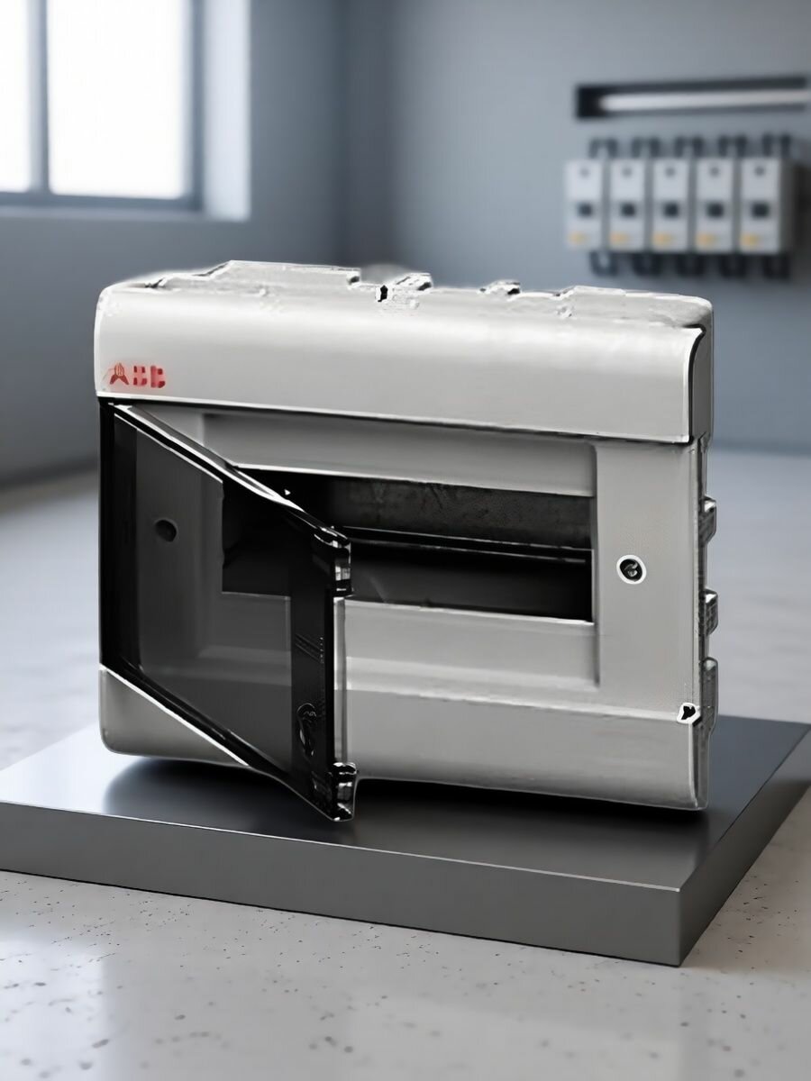 Бокс скрытой установки АВВ с прозрачной дверью 8 модулей, серый, артикул 12058