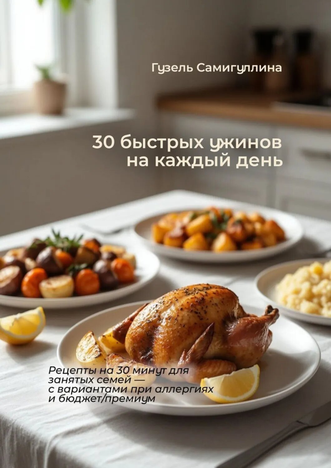 30 быстрых ужинов на каждый день. Рецепты на 30 минут для занятых семей – с вариантами при аллергиях и бюджет/премиум [Цифровая книга]
