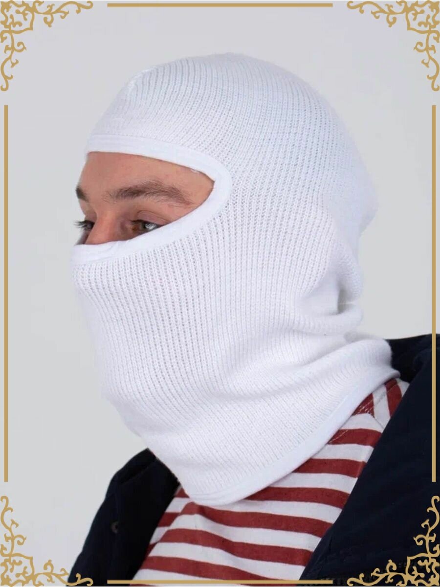 Теплая двухслойная флисовая балаклава, бестселлер, белая модель Reaper. Один размер подходит всем