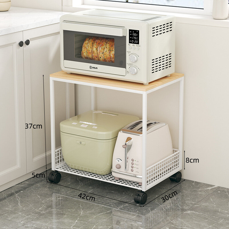 Кухонная стойка для микроволновой печи, стеллаж для хранения вещей от пола до потолка, 42*30*42cm,2 этажа