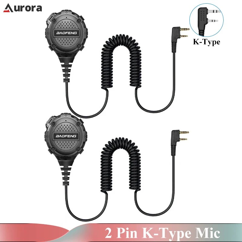 BAOFENG Плечевой микрофон 2-контактный 2PCS-K Type-Black