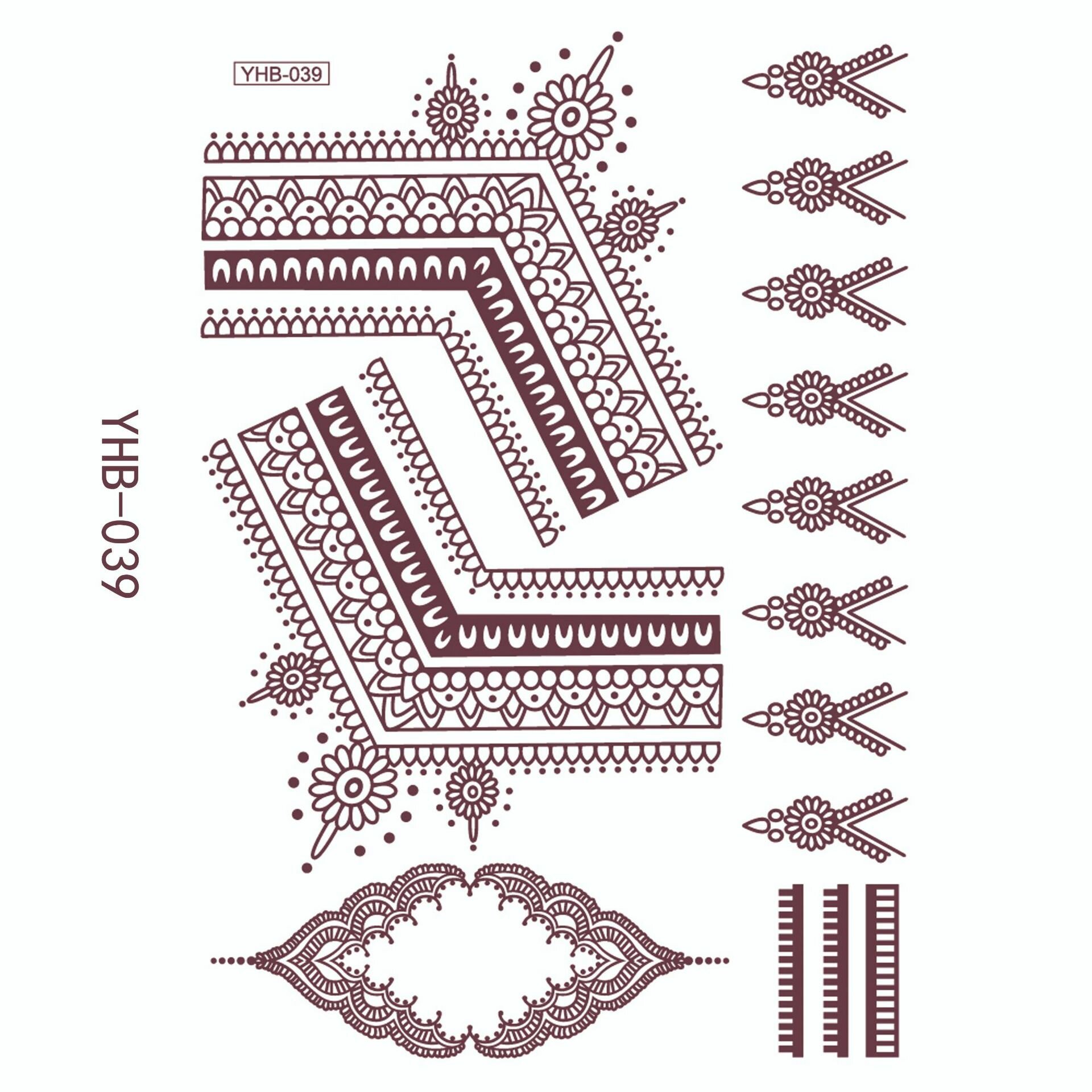 Временные татуировки хной в европейском и американском стиле, временные татуировки белого, черного и красного цветов, высококачественные временные татуировки для рук и предплечий.