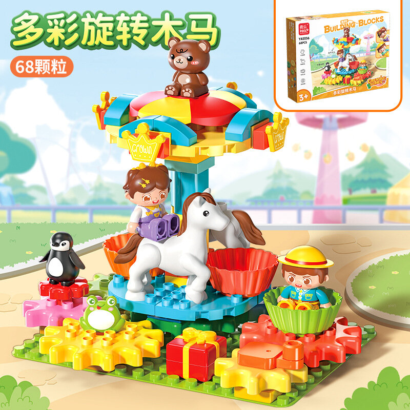 Конструктор Feile Villa Street Scene для ролевых игр, образовательная карусель, строительные блоки для девочек, оптовая продажа.